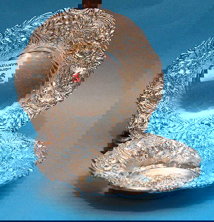 Pair Of Repousse Sterling Candy Dishes