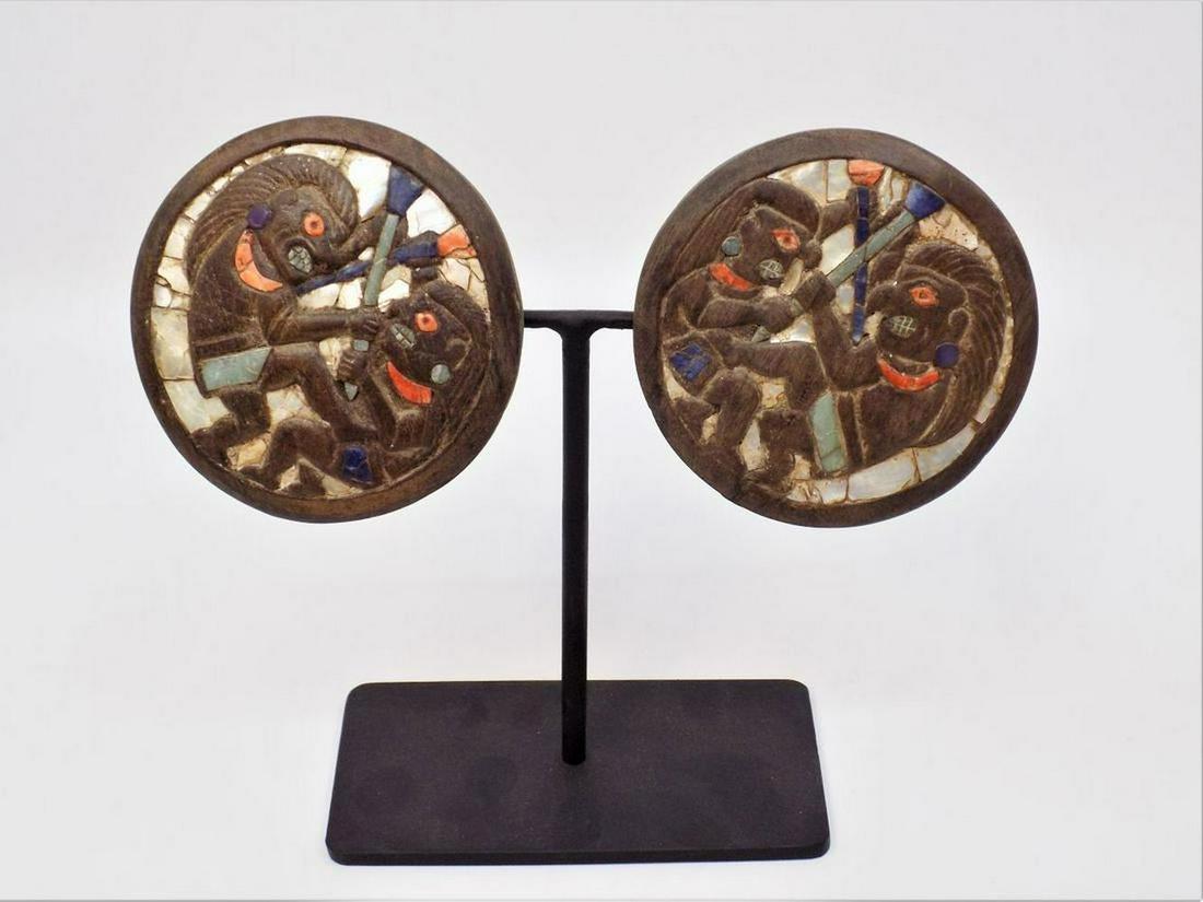 Pre-Columbian Moche Inlay Ear Spools, Ornate Ear Spools - Apr 21, 2020 ...