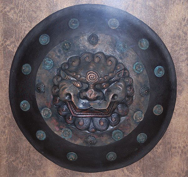 65D: Reproduction of antique bronze Samurai Shield in c
