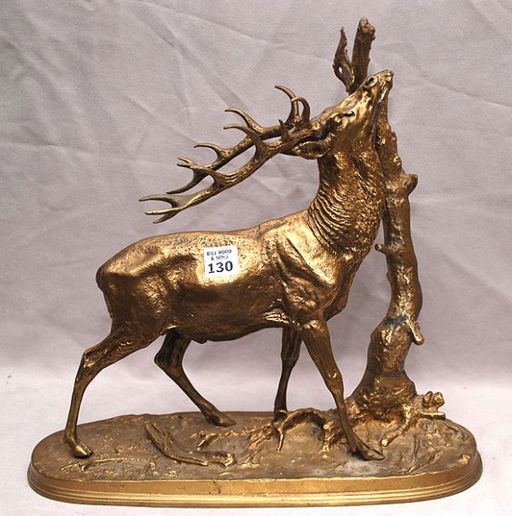 130: Pierre Jules Mene original gilt bronze, stag feedi - Feb 23, 2010 ...