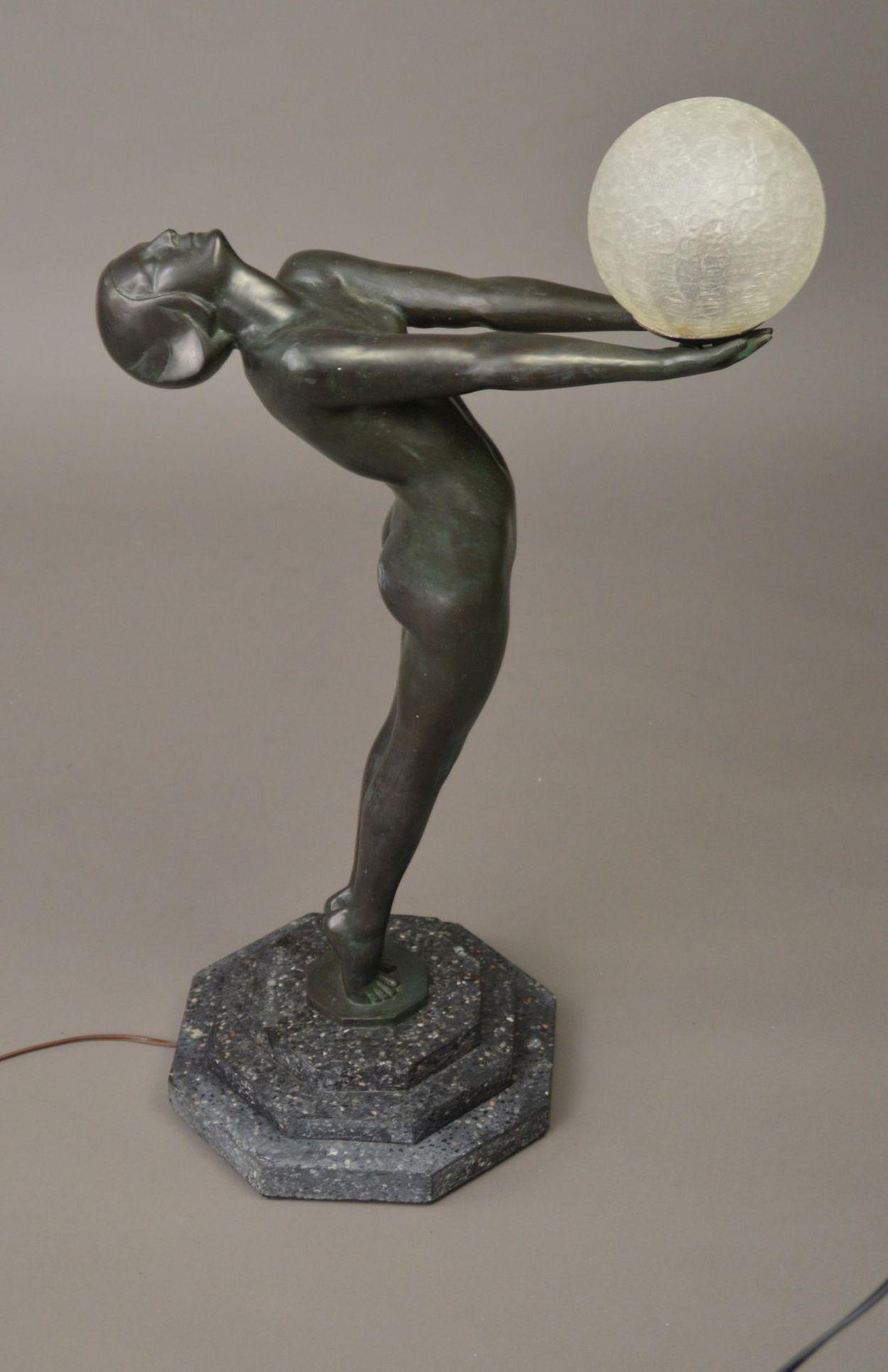 After Max Le Verrier "clarte" Deco Bronze Lady