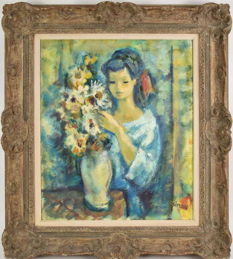 Boris Simon (rus/french Born 1923) Oil On Canvas, Girl