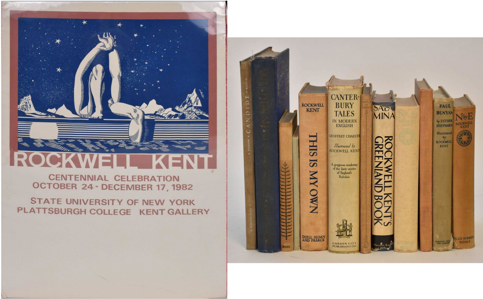 Collection Of Rockwell Kent Books And A Lithograph Poster. Rockwell ...