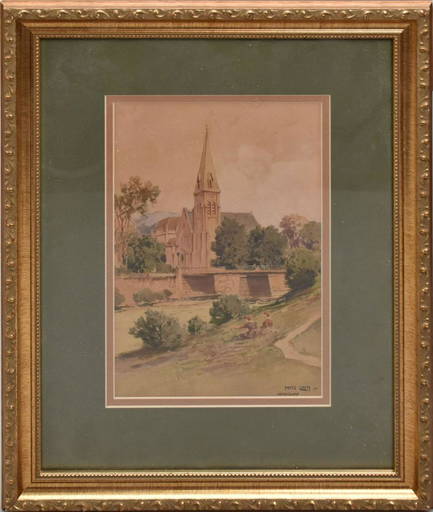 Fritz Lach (Austrian, 1868-1933) - Watercolor - Architectural landscape ...