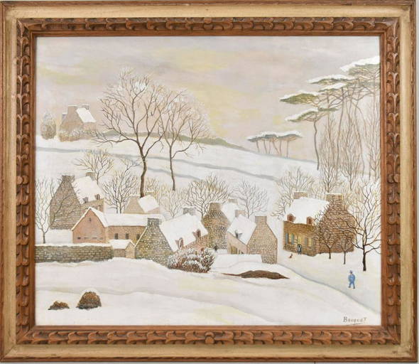 Andre Bouquet (france 1897 1987) Oil On Canvas, Winter Landscape French ...