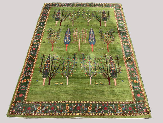 Hand Made Turkish Tree Of Life Rug, 10.7 Feet X 7.1 Feet