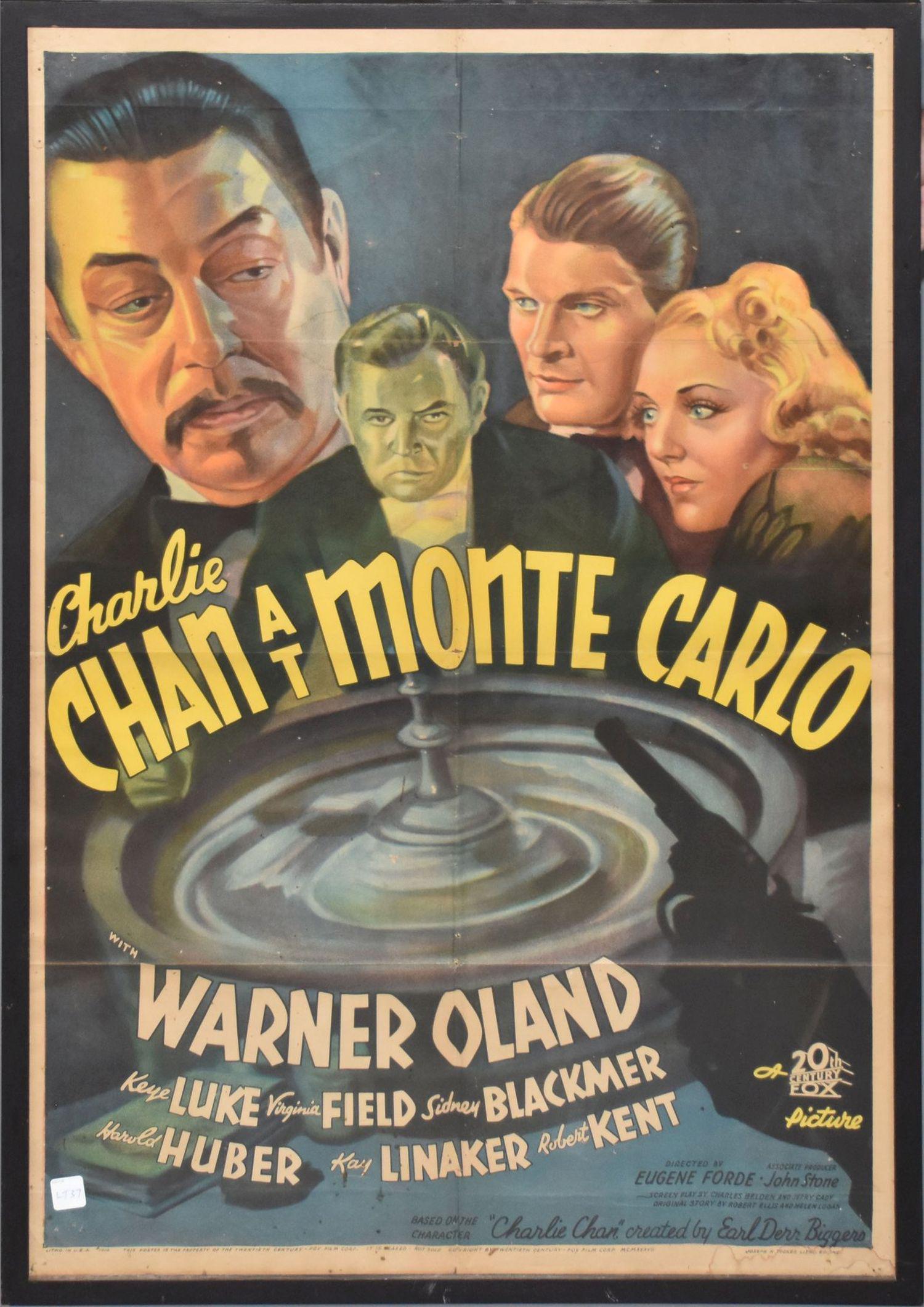 Vintage 'charlie Chan At Monte Carlo' Original Movie Poster, C. 1937 ...