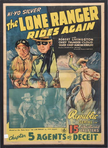 Vintage Lone Ranger Rides Again Original Serial Poster, C. 1939 ...