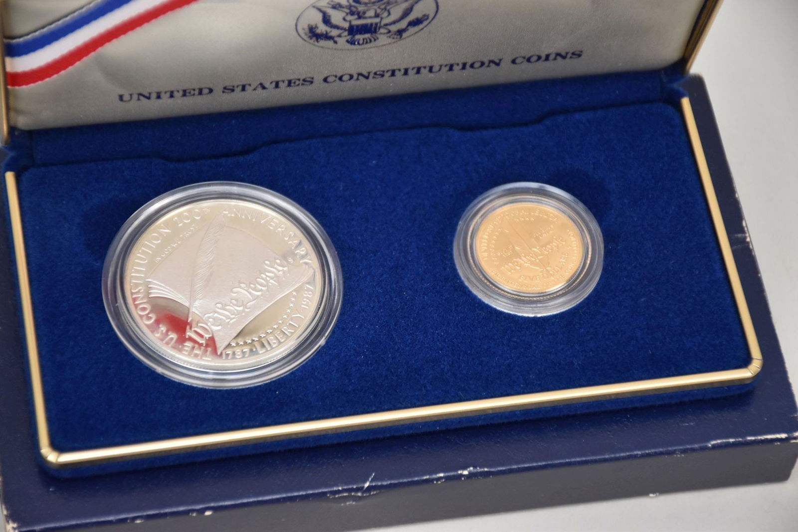 4 - 1987 Constitution 2 Coin Uncirculated Commemorative Set. 1 Silver ...