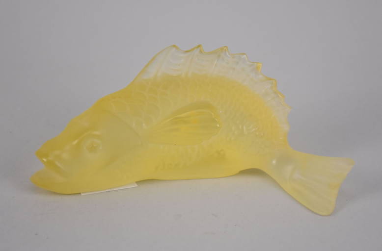 Baccarat Crystal Yellow Frosted Koi Fish Figurine France. Marked With ...