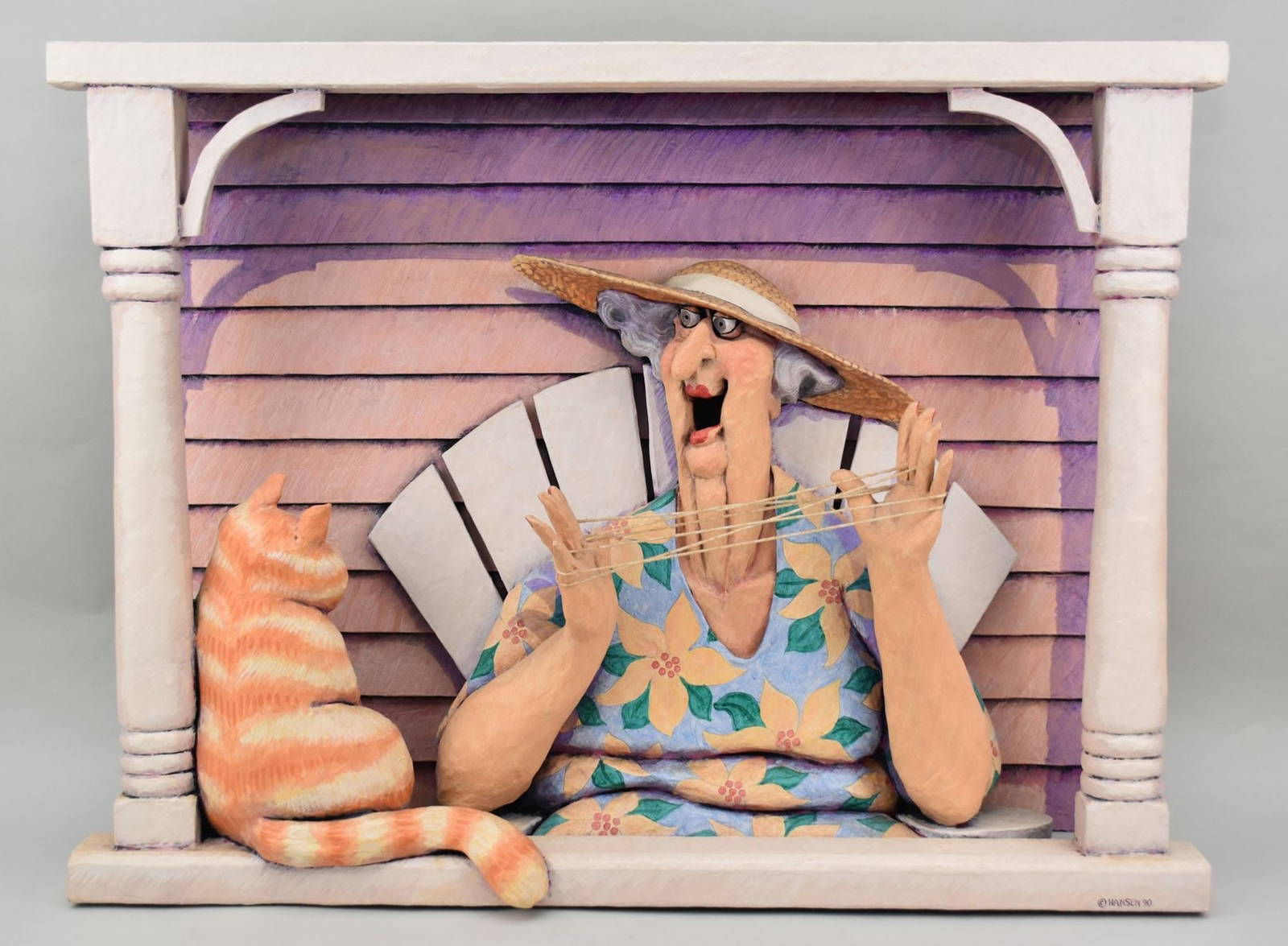 Stephen Hansen Paper Mache Relief Sculpture (american, B. 1950), Woman ...