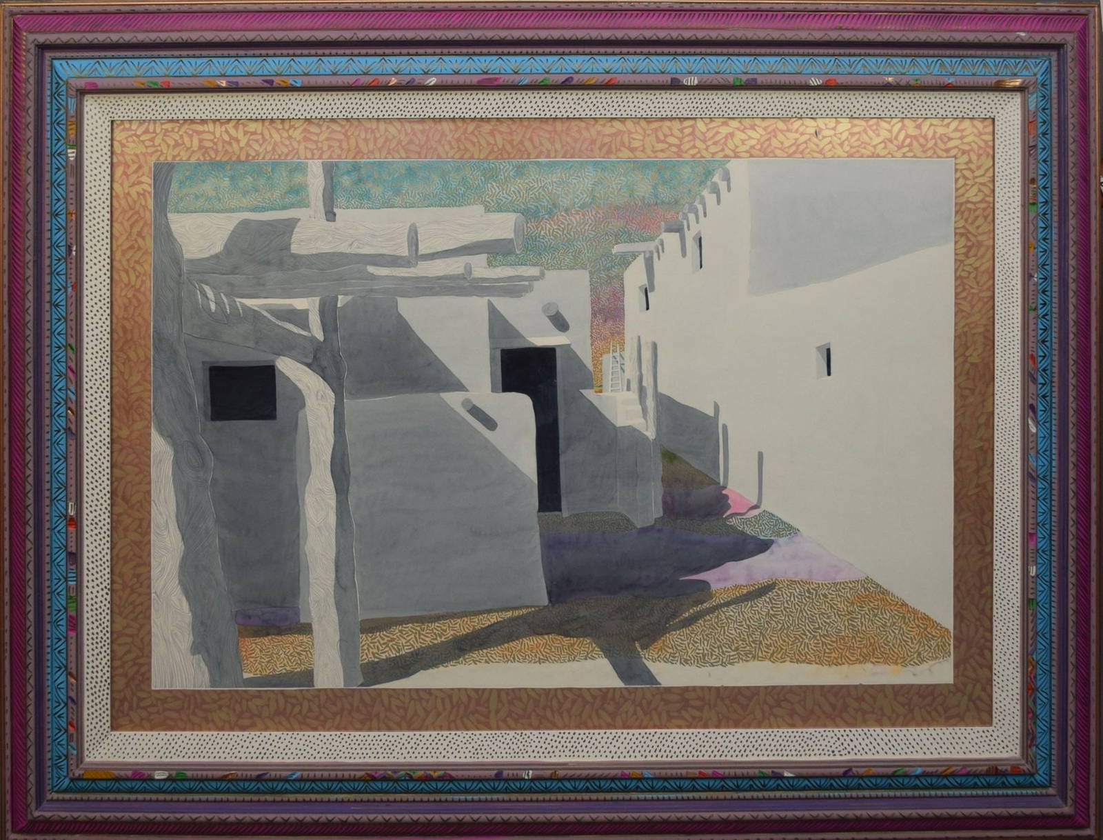 Fran Larson (b.1937) Original Watercolor On Paper - Pueblo, New Mexico ...