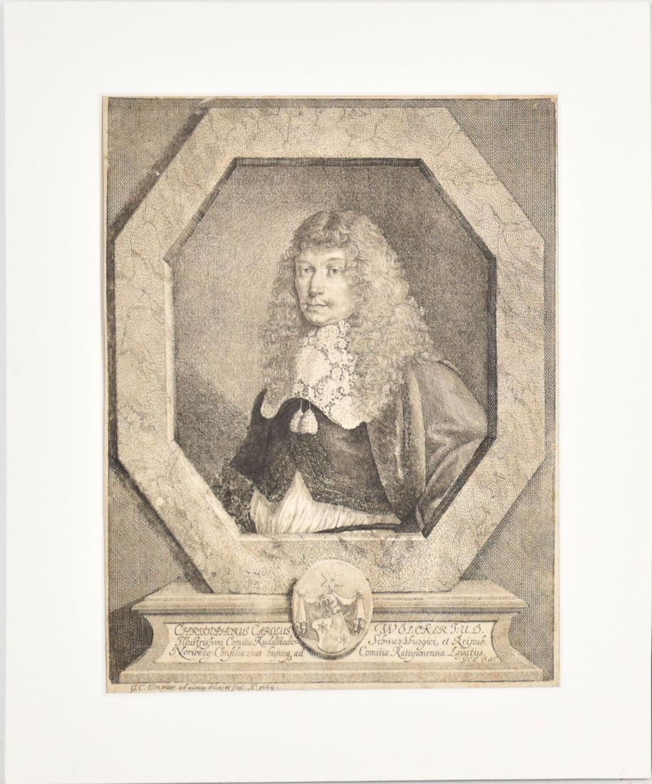 Georg Christoph Eimmart The Younger (german 1638-1705), Portrait Of Christopher Carl Woelcker ...