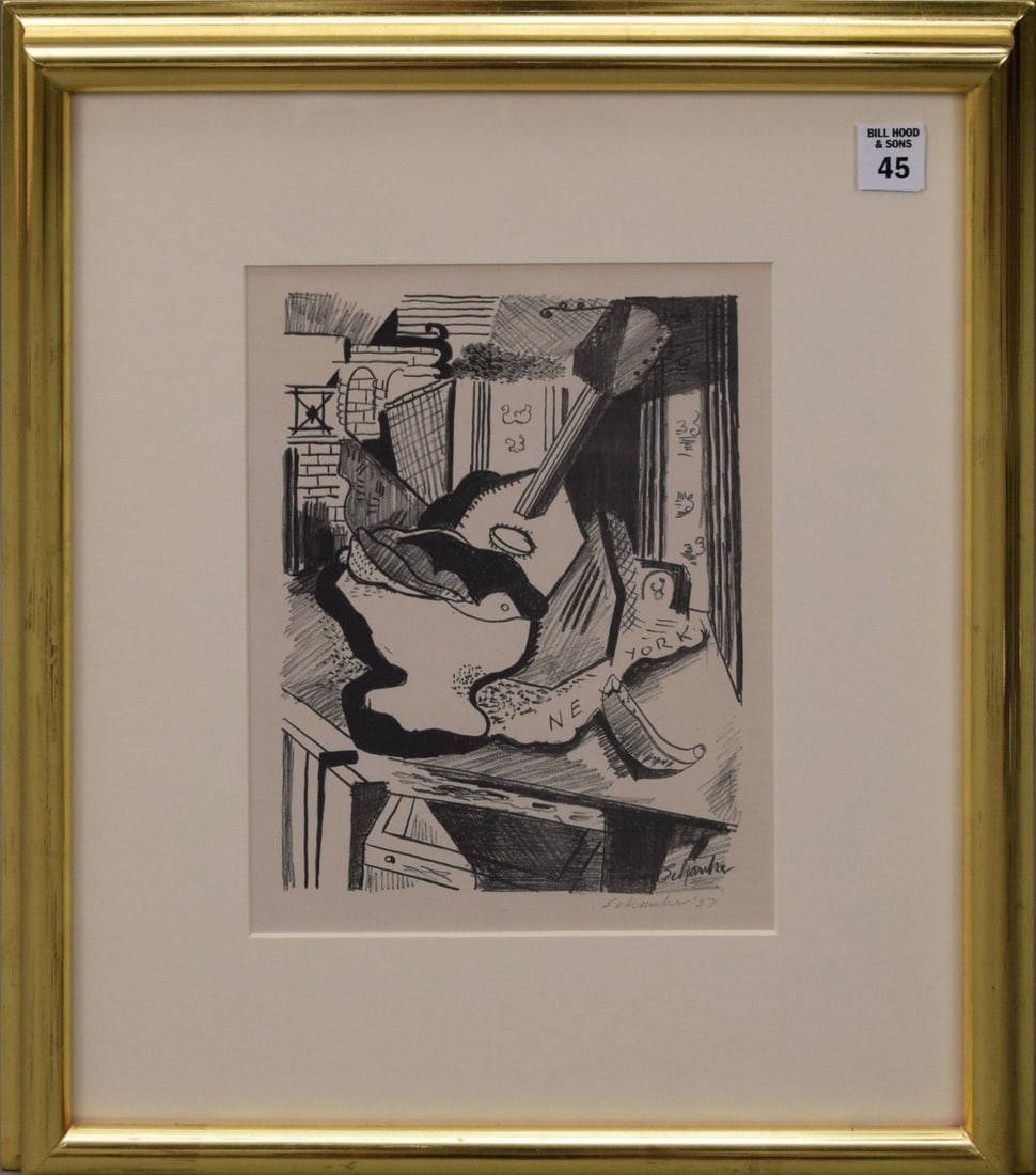 Louis Schanker (american 1903-1981) Lithograph- New York Still Life ...