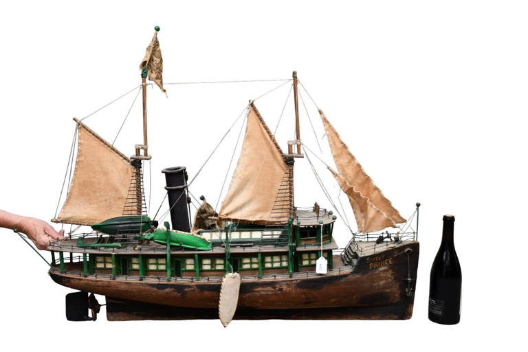 Primitive Ship's Model "sweet Prince", 30"h X 42"w X 8"d (as Is)
