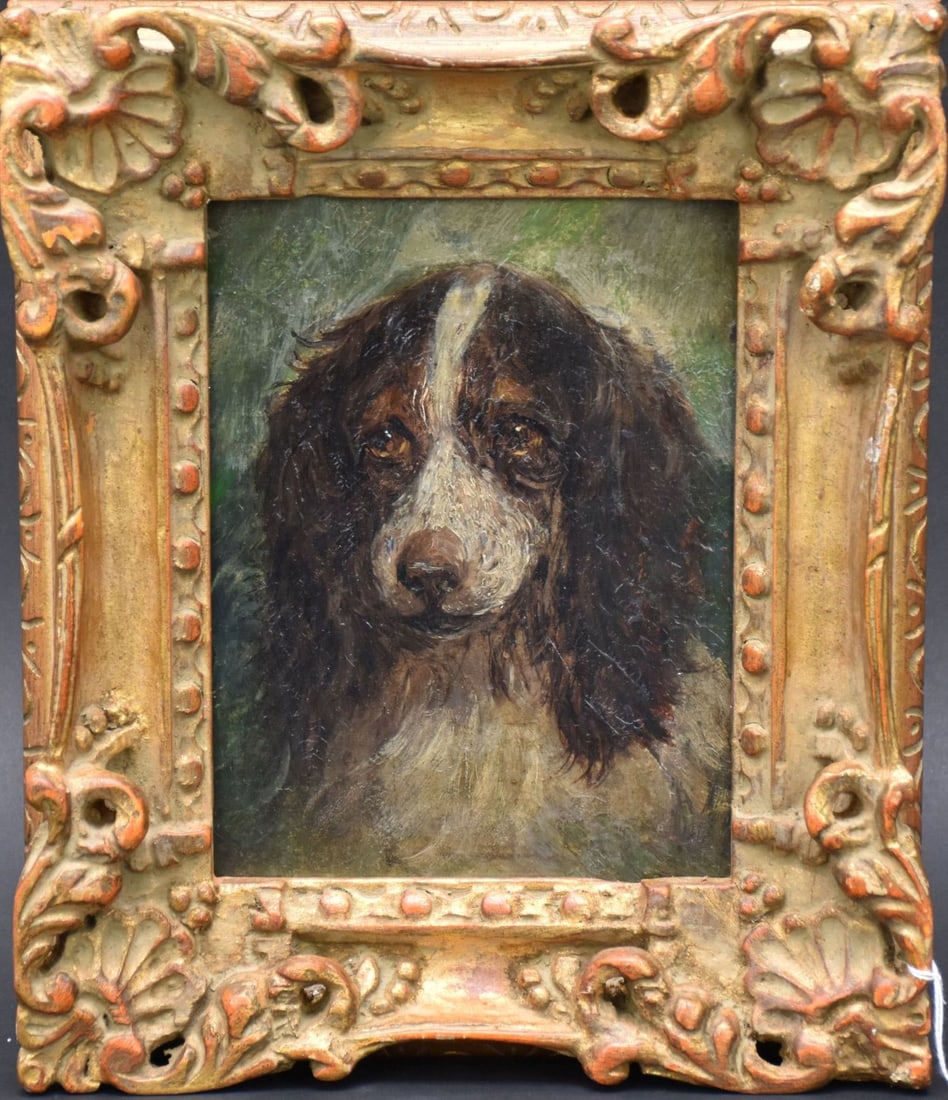 Samuel Fulton (british, 1855–1941) Spaniel, C. 1910, Oil On Board, 8 1/ ...