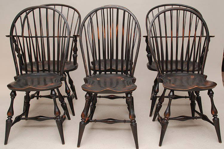 6 Custom Reproduction 9 Spindle Windsor Chairs Sta
