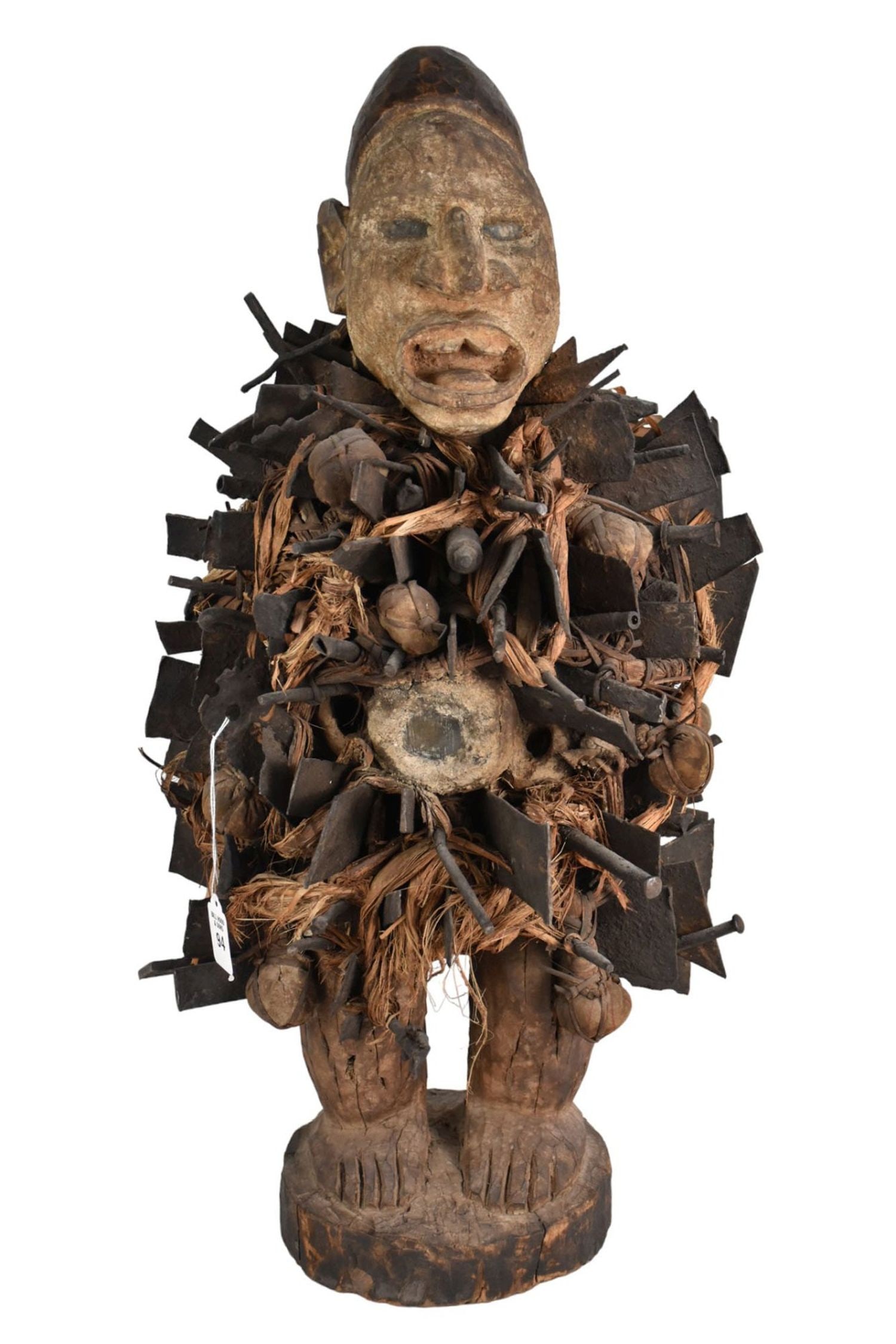 Nkisi Nkondi Nail Fetish Power Figure, Kongo - A Large Carved Wood ...