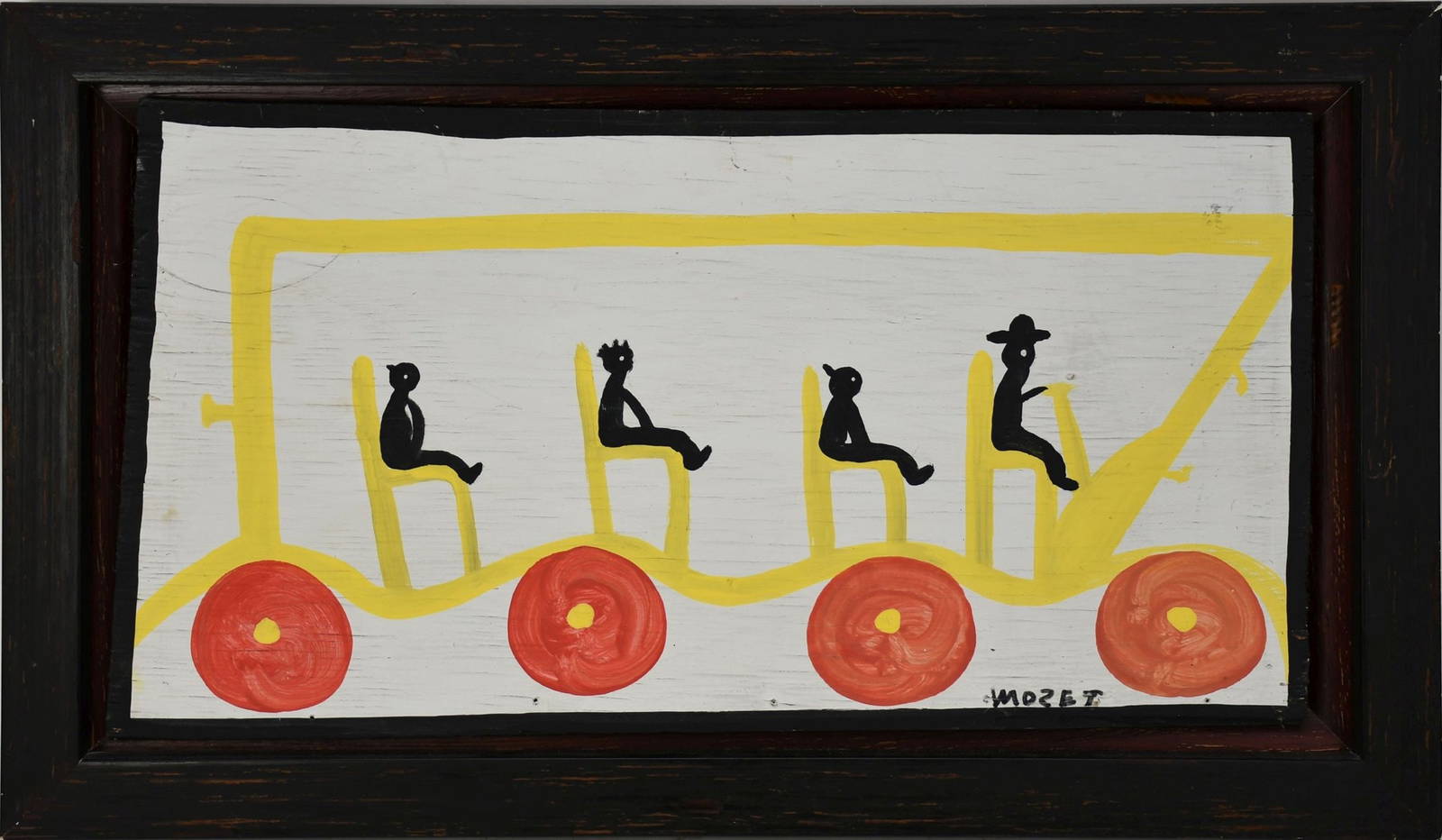 Folk Art / Outsider Art Signed Mozet. Moze Tolliver Oil On Plywood 12 X ...