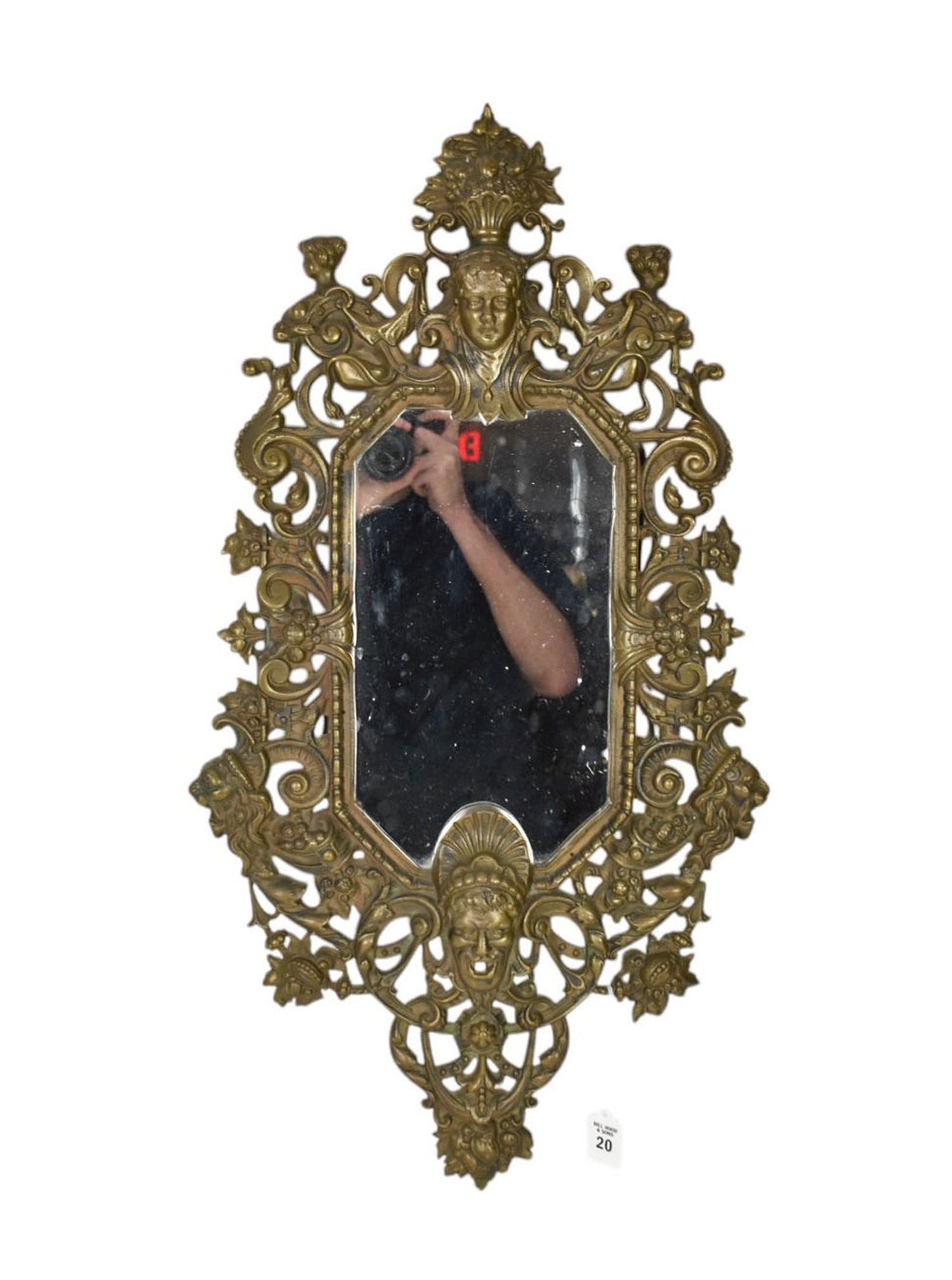 Ornate Continental Bronze Mirror - Versace Estate Auction