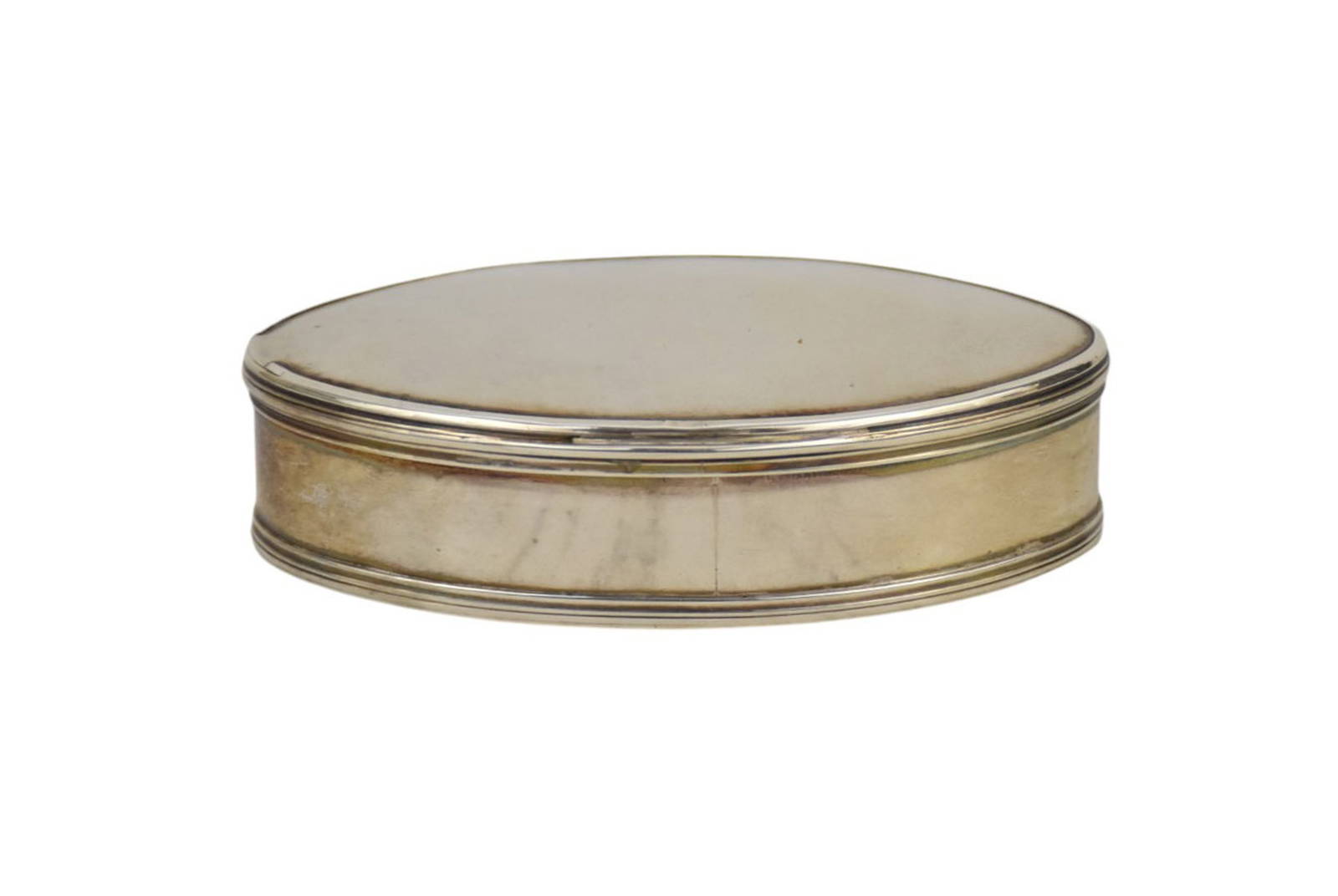 Oval Snuff Box, English Sterling (london) Hallmark, Hb Hallmark, 3"w ...