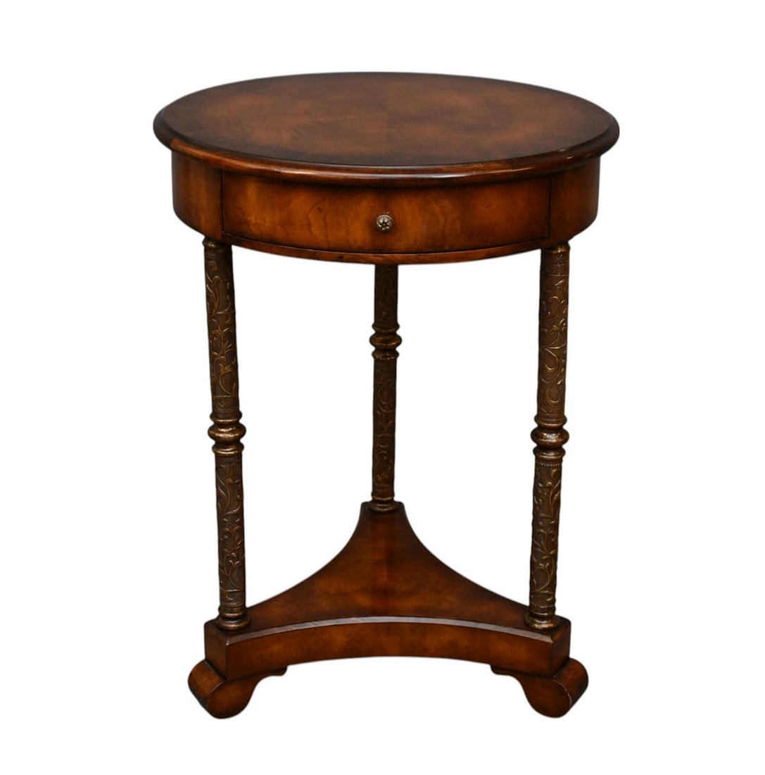Theodore Alexander Side Table, Single Drawer On Turned Supports, Trifed ...
