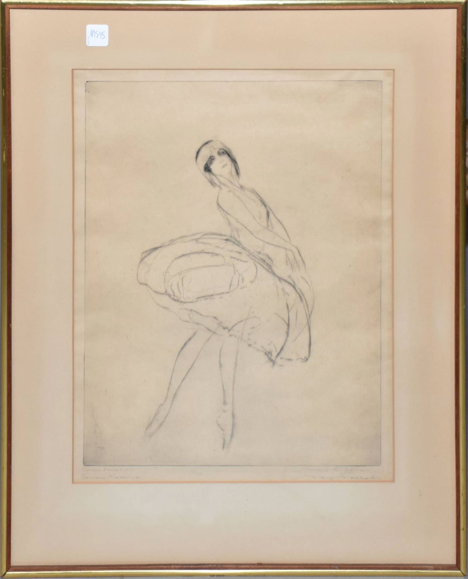 Max Pollack (austrian/american. 1886-1970) Tamara Karsvina - Etching, Numbered 12/120. Prima Auction