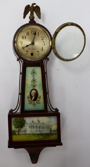 Sessions “Revere” Banjo Clock. Mahogany case Price Guide