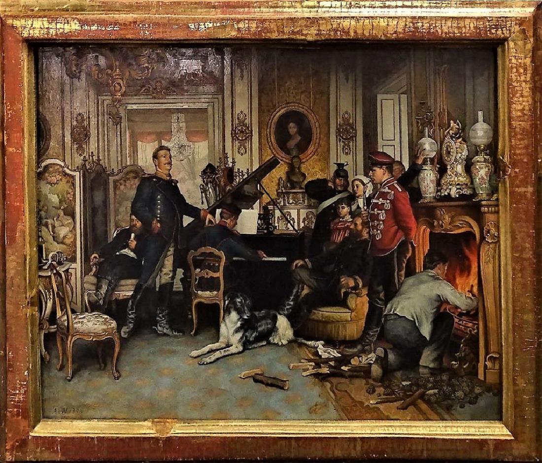 ANTON VON WERNER (GERMAN) OIL PAINTING ON PANEL