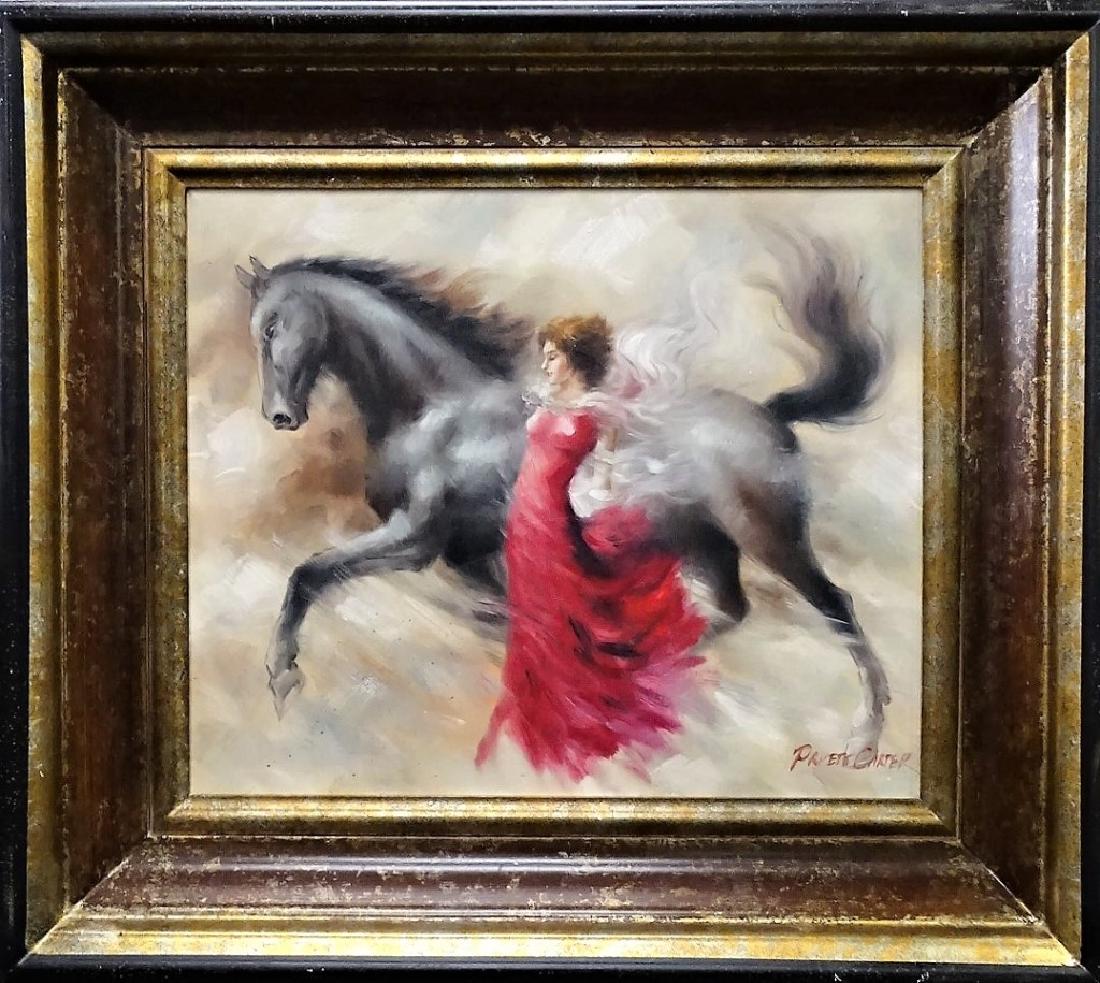 PRUETT CARTER EQUESTRIAN OIL ON CANVAS PAINTING
