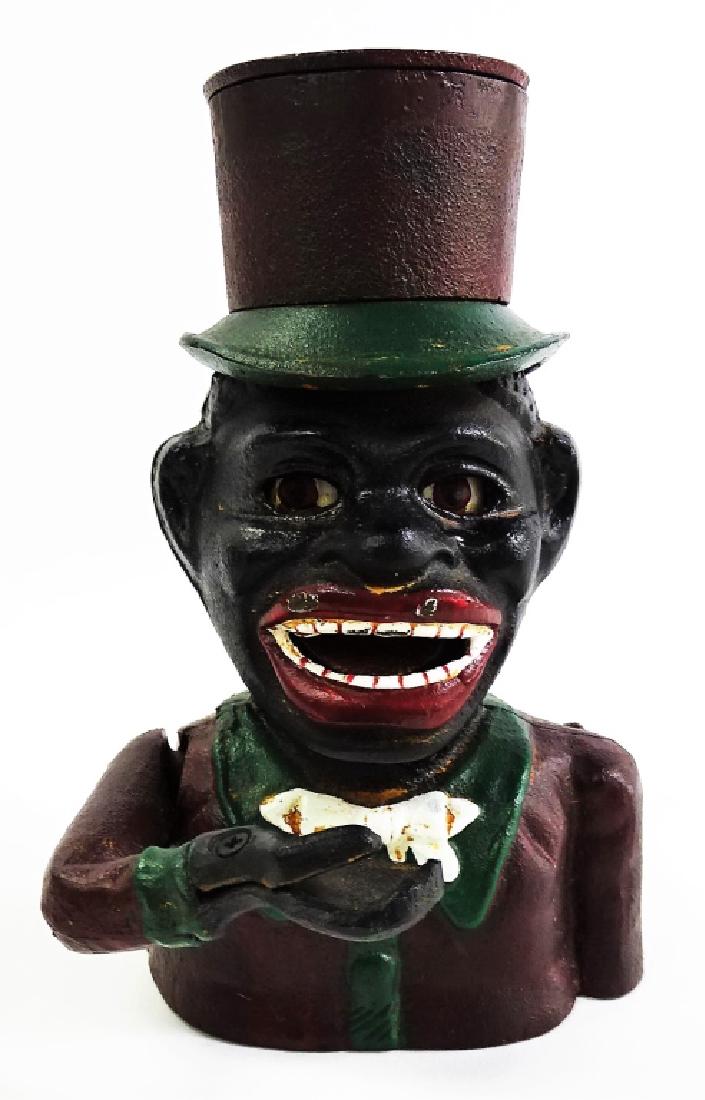 ANTIQUE CAST IRON BLACK AMERICANA MECHANICAL BANK