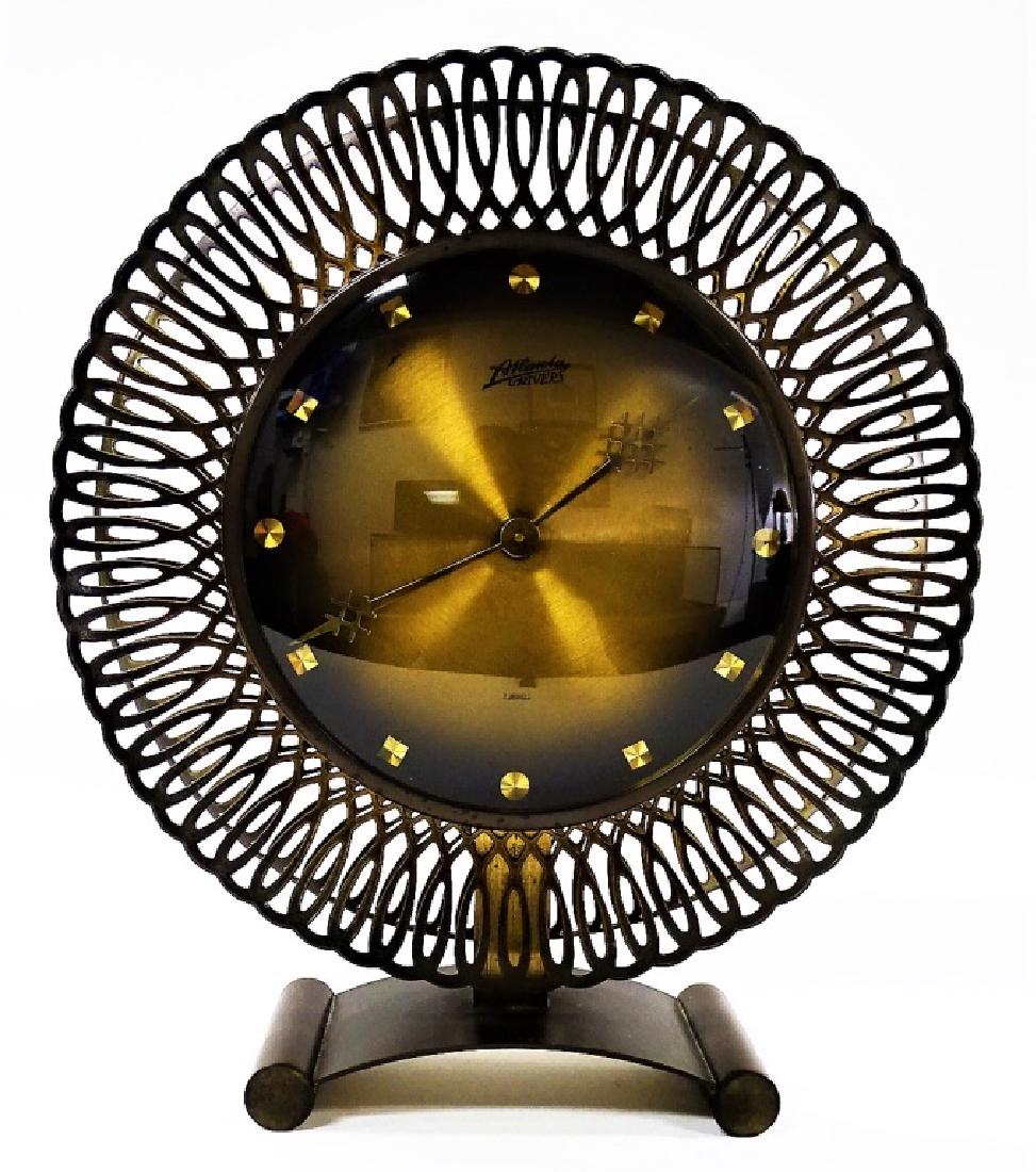 Rare Art Deco Atlanta Univers Brass Sunburst Clock