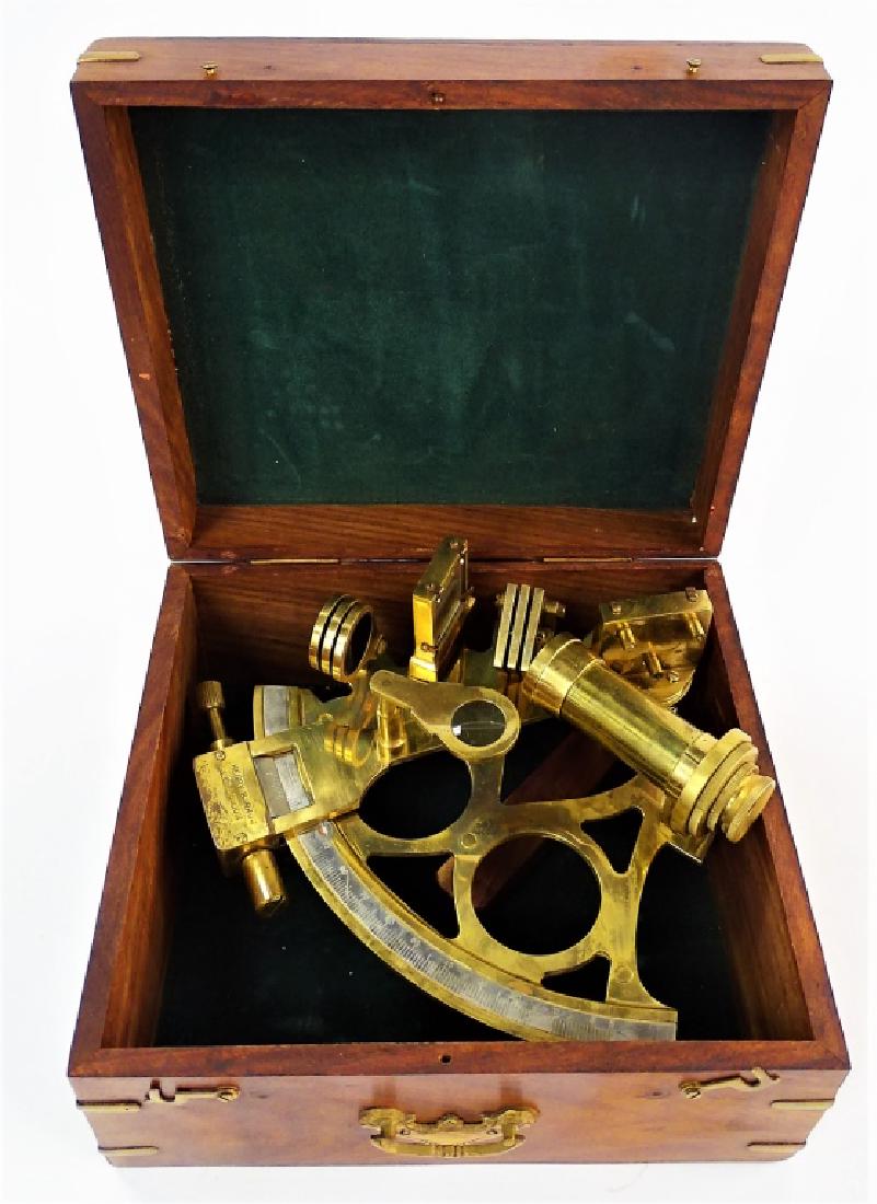 Antique Brass Henry & Barrow Co. Naval Sextant