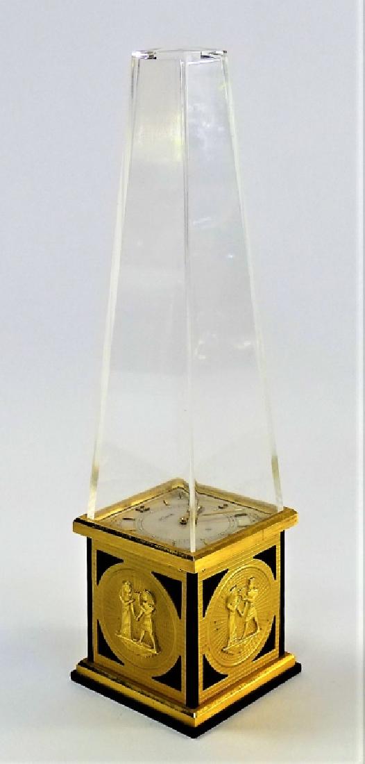VINTAGE LECOULTRE EGYPTIAN OBELISK 8-DAY CLOCK