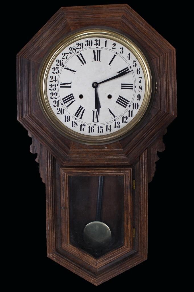 Oak Regulator Calendar Wall Clock Heyden Trapani