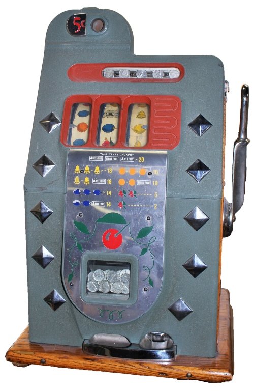 ANTIQUE MILLS ONE ARM BANDIT SLOT MACHINE