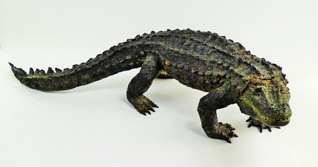 WILLIAM ALLEN BRONZE SCULPTURE OF AN ALLIGATOR