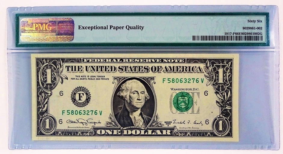 1988a $1 Federal Reserve Note Smear Error