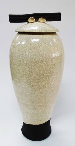 Mark Hines Contemporary Raku Pottery Urn