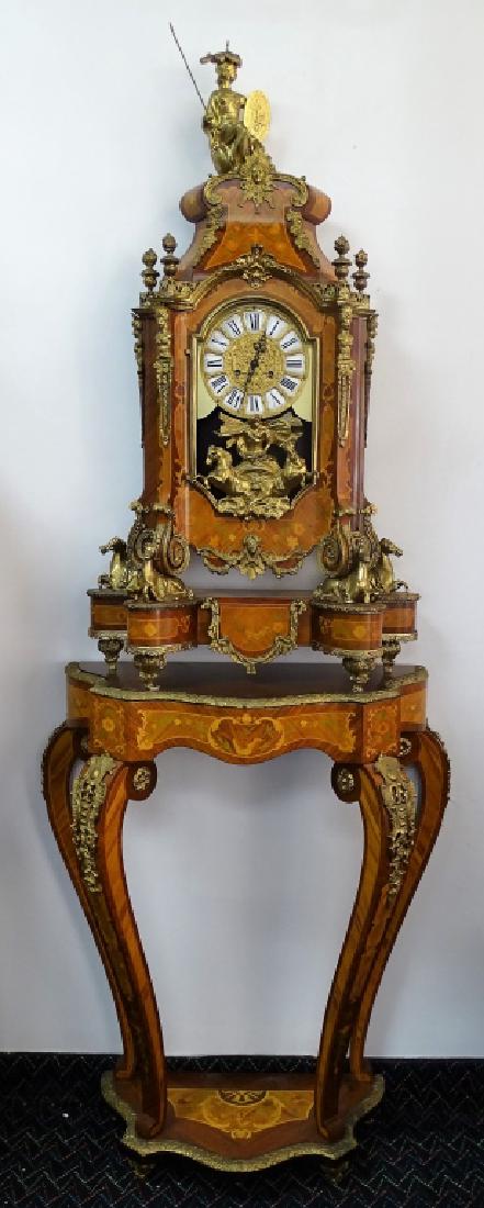 FRENCH ANTIQUE GOLD GILT CLOCK AND STAND