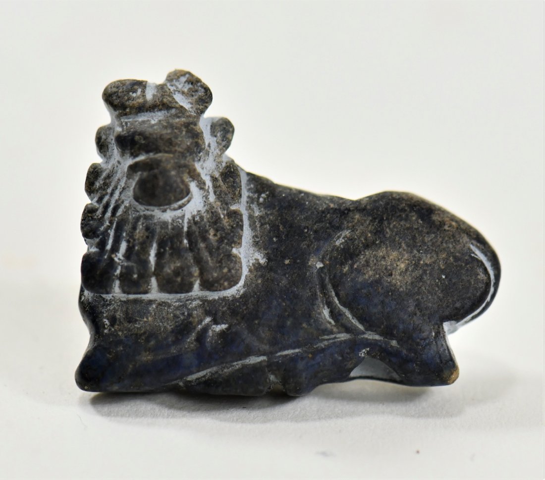 A Sumerian Amulet of a Human Headed Recumbent Bull
