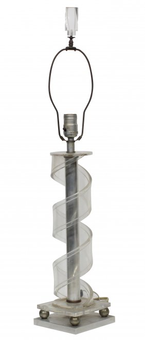 MODERN LUCITE COFFEE TABLE PIERRE VANDEL