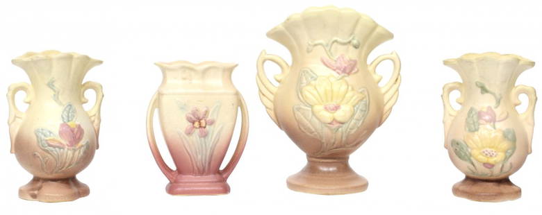 Four (4) Hull Pottery Tulip Vases