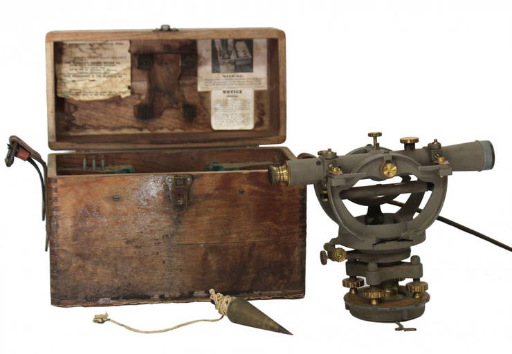 Sextant, David White Instrument Co., Original Wood Box