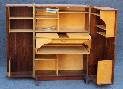 Mid Century Hidden Desk Style Cabinet