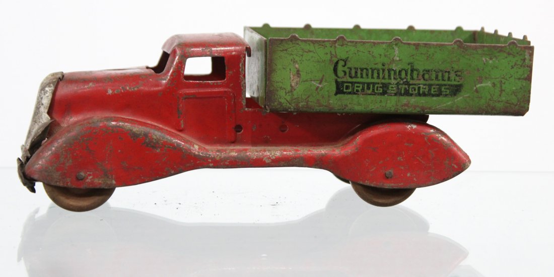 Antique CUNNINGHAM'S DRUG STORE PRESSED STEEL TRUCK