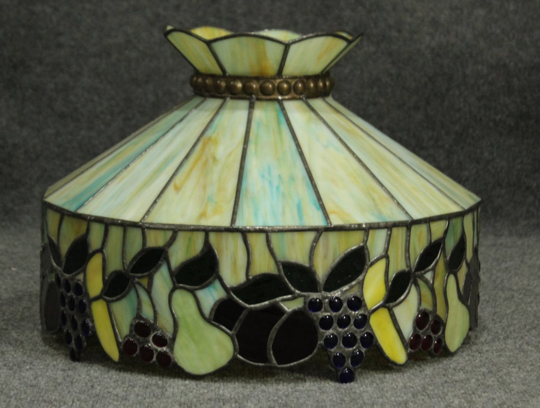 STAIN GLASS FRUIT BORDER TIFFANY STYLE HANGING LAMP