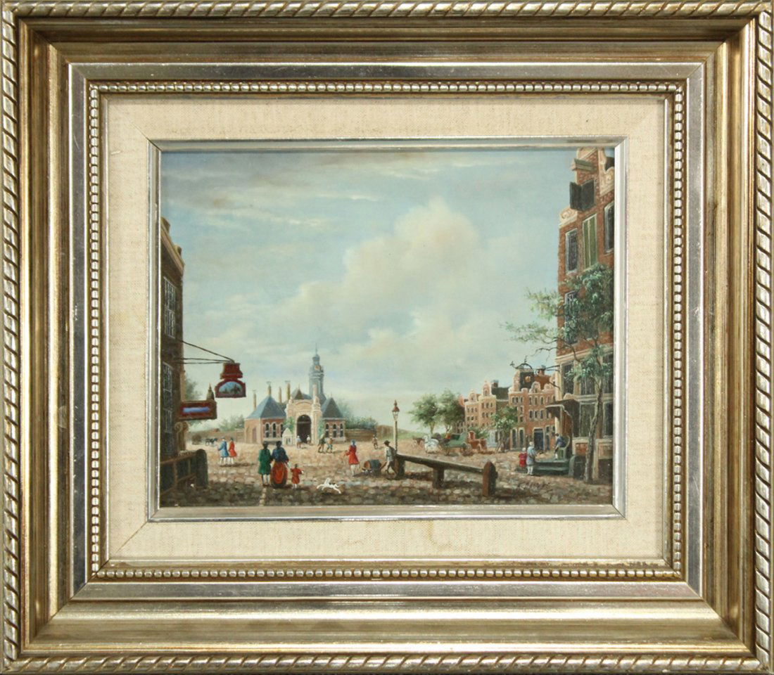 Richard J Wawro (1952 - 2006) Scotland, Oil COURTYARD