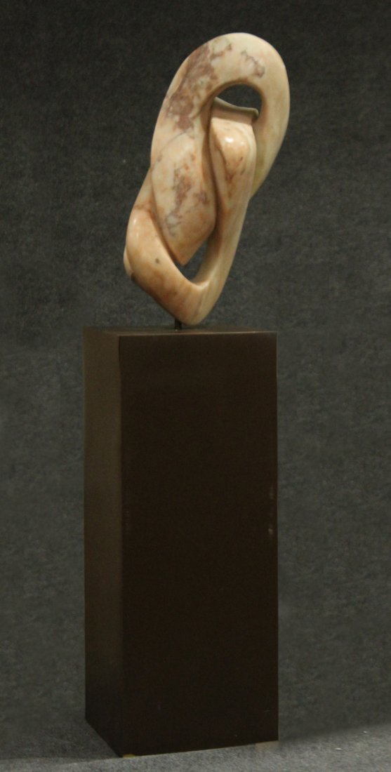 SANDY FRANK, 20th C. Modernism Marble Sculpture Signed