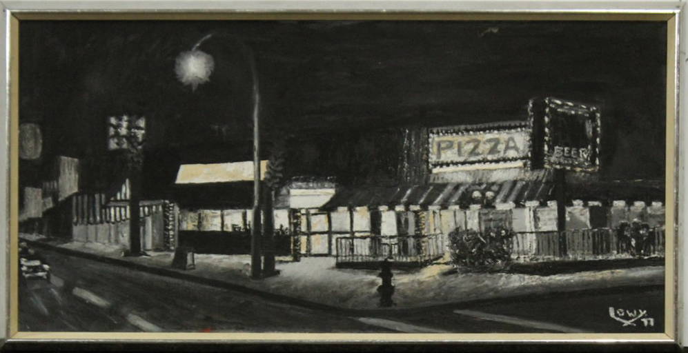 David Lowy, Oil/c Night Scene, Signed And Dated 1977